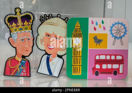 Coronation memorabilia featuring King Charles III and Camilla Queen ...