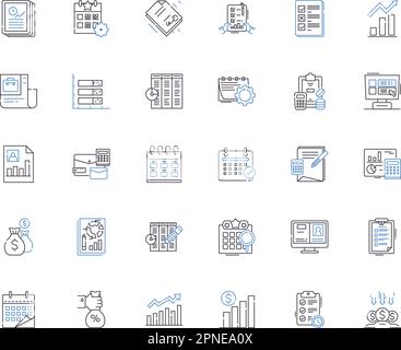 Note taking line icons collection. Jotting, Scribbling, Memorizing ...