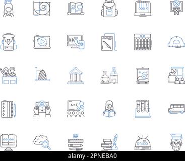 Dissertation line icons collection. Research, Thesis, Writing, Analysis ...