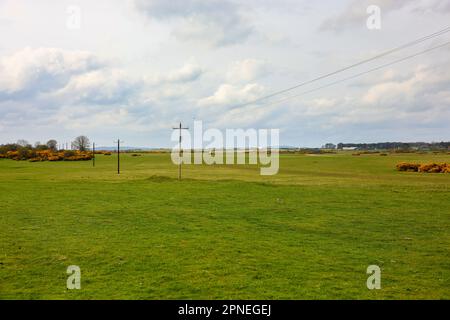 Curragh plains, County Kildare, Ireland. Buildings of The Curragh Camp ...