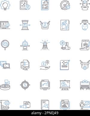 Drafting line icons collection. Blueprinting, Designing, Sketching, Engineering, Constructing ...