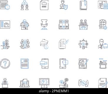 Accounting principles line icons collection. Double-entry, GAAP ...