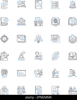 Asset allocation line icons collection. Diversification, Portfolio ...