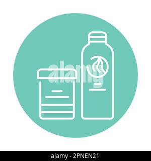 Clarifiers and oxides for hair coloring color line icon. Pictogram for ...