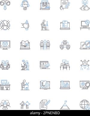 Overworked icons collection is a vector illustration with editable ...