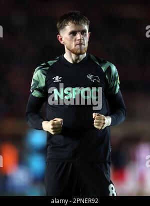 Derby County's Max Bird celebrates scoring during the pre-season ...