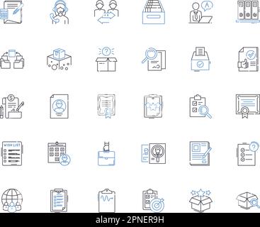 Repository line icons collection. Archival, Catalogue, Database, Inventory, Storage, Record ...