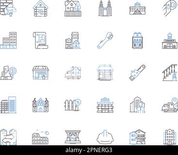 Buildings line icons collection. Innovation, Creativity, Brainstorming ...