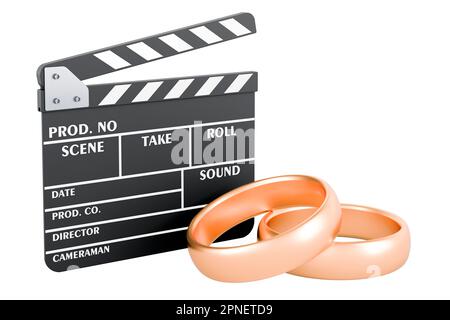 Wedding videography concept, 3D rendering isolated on white background ...
