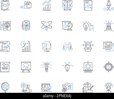 Influence line icons collection. Persuasion, Impact, Control, Authority ...