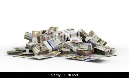 3D Stack of 200 Botswanan Pula notes Stock Photo - Alamy