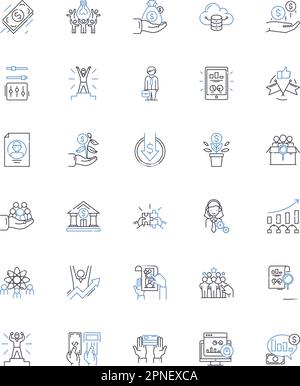 Impetus line icons collection. Momentum, Energy, Drive, Spark, Force ...