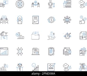 Scrutinization line icons collection. Inspection, Analysis, Audit ...