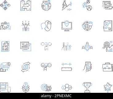 KPIs line icons collection. Metrics, Objectives, Targets, Performance, Indicators, Dashboards ...