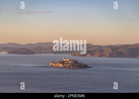 A picture of the Alcatraz Island and the surrounding San Francisco Bay ...