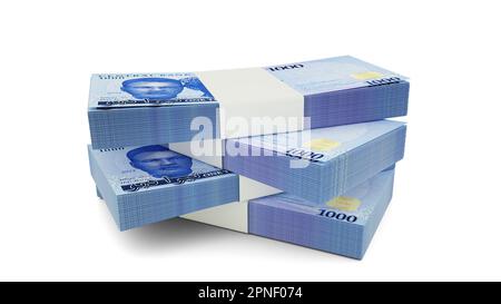 3d rendering of Stack of Nigerian Naira notes. bundles of Nigerian ...