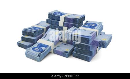3d rendering of Stack of 1000 Nigeria Naira notes. bundles of naira ...