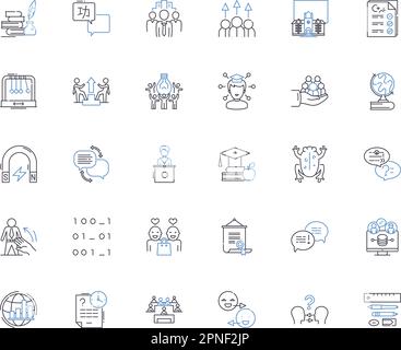 Dissertation line icons collection. Research, Thesis, Writing, Analysis ...