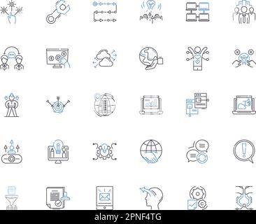 Progressive strategy line icons collection. Innovation, Forward ...