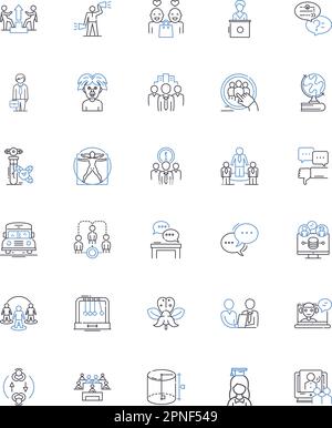 Critical thinking life skills line icon or pictogram. People potential ...