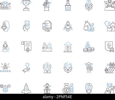Profit maximization line icons collection. Revenue, Sales, Growth, Efficiency, Optimization ...
