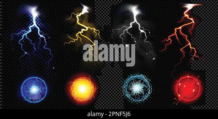 Energy sphere. Realistic lighting power of electric or thunder ...