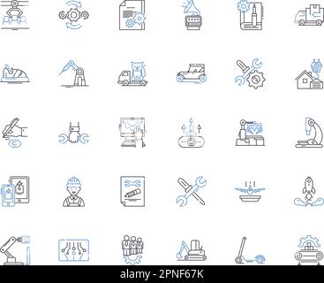 Dynamics line icons collection. Energy, Movement, Motion, Flow, Impulse ...