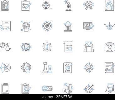 Coordination regulation line icons collection. Management, Oversight, Integration, Harmony ...
