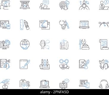 Work autonomy line icons collection. Empowerment, Independence, Control ...