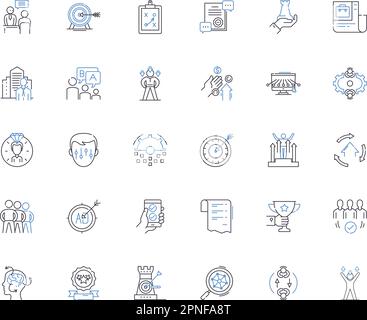 Organization Triumphs line icons collection. Efficiency, Collaboration ...