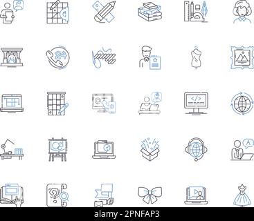 Self-starter line icons collection. Driven, Ambitious, Resourceful ...