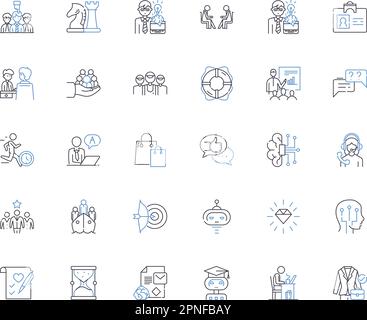 Workforce planning line icons collection. Demographics, Analysis ...