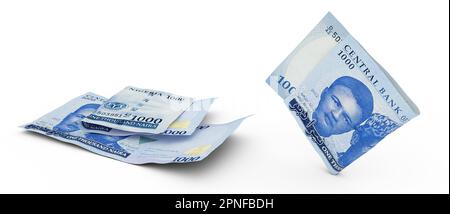 3d rendering of Stack of 1000 Nigeria Naira notes. bundles of naira ...