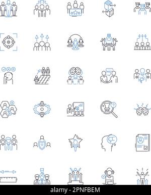 Office staff line icons collection. Productivity, Communication ...