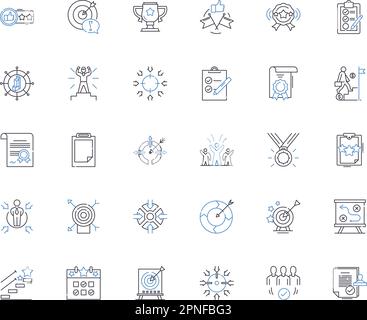 Aims line icons collection. Goals, Objectives, Ambitions, Targets ...