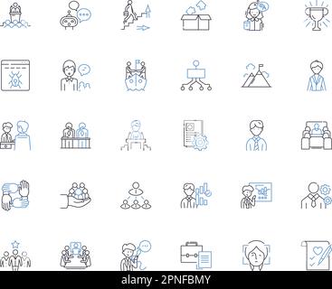Career ascension line icons collection. Promotion, Growth, Development ...