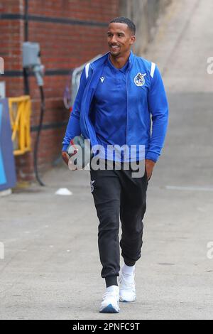 Bristol Rovers' Scott Sinclair arrives ahead of the Sky Bet League One match at the SToK ...