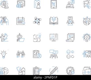 Endeavor line icons collection. Ambition, Aspiration, Perseverance ...