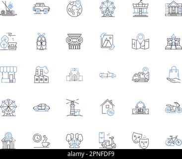 Wealth policy line icons collection. Redistribution, Inheritance ...