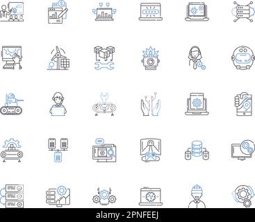 Upgradation line icons collection. Enhancement, Advancement ...