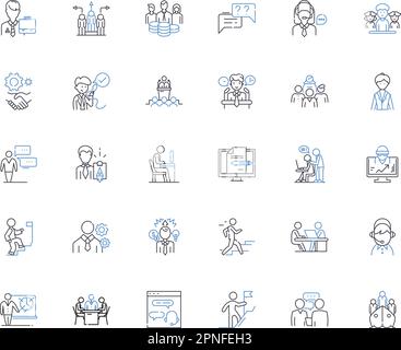 Self-actualization line icons collection. Potential, Growth ...