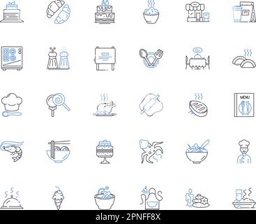 Ingesting line icons collection. Swallowing, Digesting, Eating ...