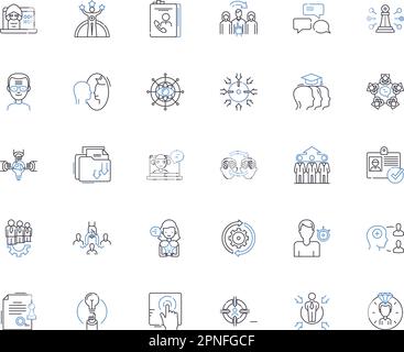 Joint ventures line icons collection. Collaboration, Partnership ...