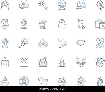 Winter solstice line icons collection. Solstice, Winter, Longest, Night ...