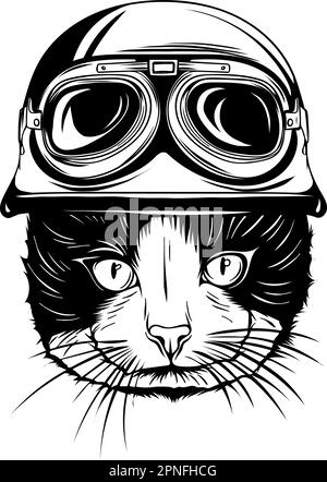 Vector outline monochrome portrait of hairless curious Sphynx cat in ...
