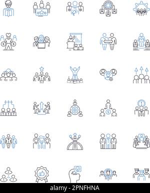 Mutual respect line icons collection. Collaboration, Trust, Equality ...