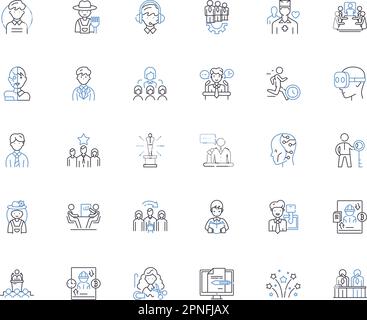 Oversight line icons collection. Supervision, Management, Control ...