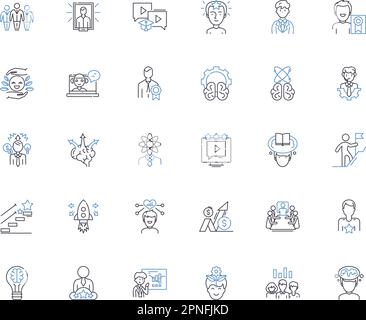 Command Mastery line icons collection. Domination, Leadership, Control ...