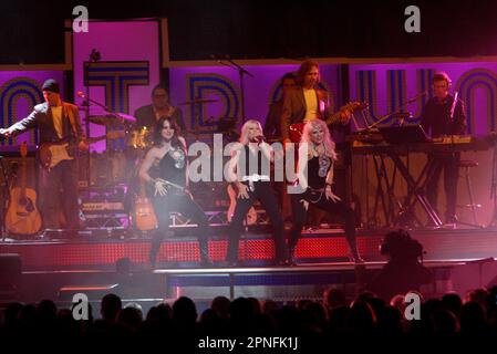 Samantha Fox performs at the Countdown Spectacular, a concert that ...