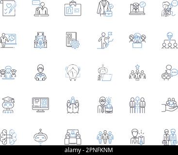 Career progression line icons collection. Advancement, Promotion ...